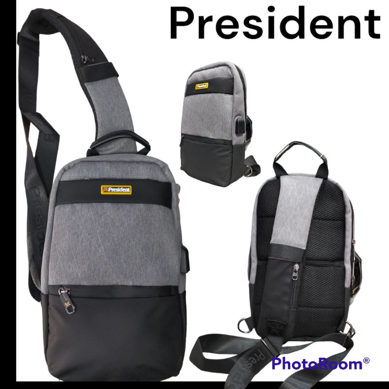 Jual CHEST BAG 6083 PRESIDENT/TAS PRIA MEREK PRESIDENT USB CABLE ...