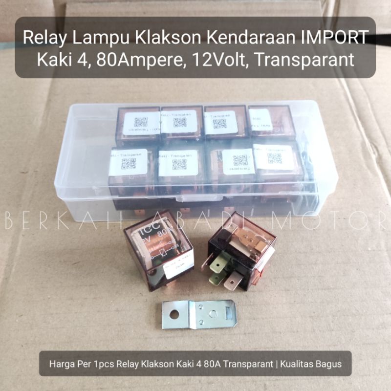 Jual Relay Lampu Klakson kaki 4 12v 80A Transparant | riley motor Murah ...