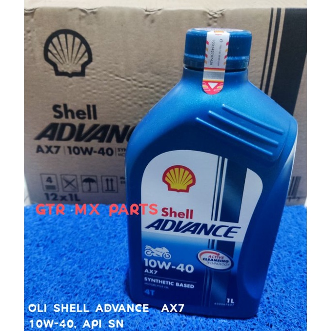 Jual OLI MOTOR SHELL ADVANCE AX7 10W-40 1Ltr ORIGINAL | Shopee Indonesia
