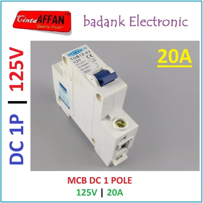 Jual Terlaris [20A] Mcb Dc 1P C20 20A 125V Circuit Breaker Solar Pv ...