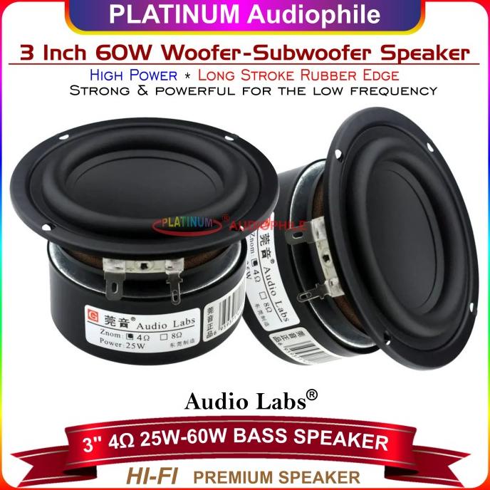 Jual Speaker 3 Inch Subwoofer Woofer Bass 4 ohm 3" 3 in Hifi Audio labs ...