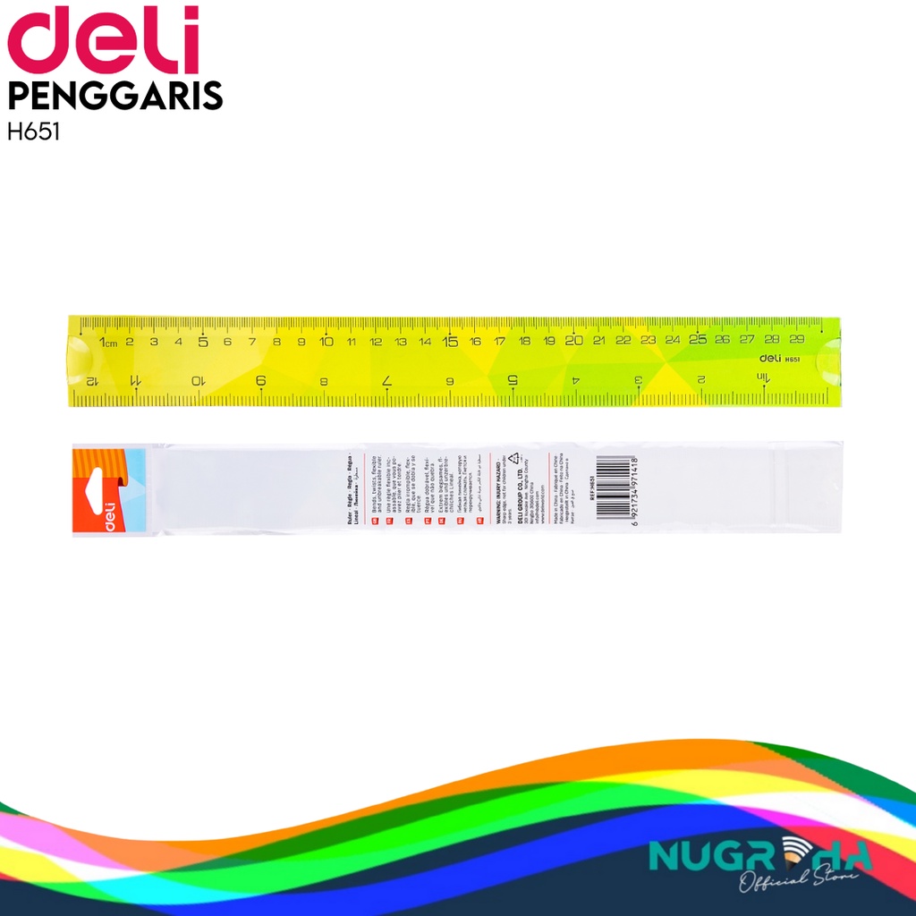 Jual DELI Ruller Penggaris Flexible Twist me 30 cm H651 | Shopee Indonesia