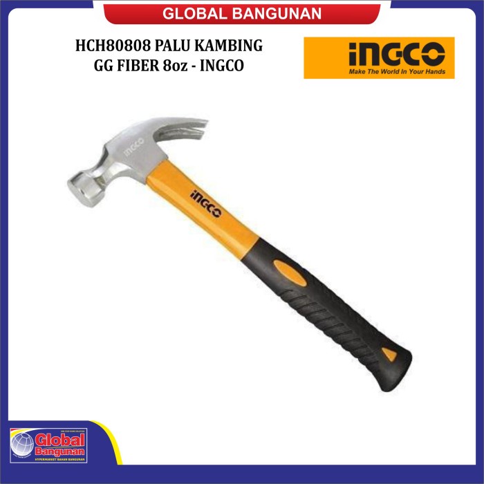 Jual HCH80808 PALU KAMBING GG FIBER 8oz - INGCO (HT0615800035) | Shopee ...