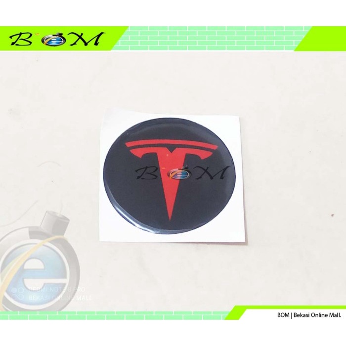 Jual stiker emblem logo timbul dop velg tutup roda mobil tesla | Shopee ...