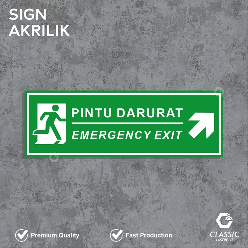 Jual Safety Sign Board Akrilik "Pintu Darurat - Kanan Atas " | Shopee ...
