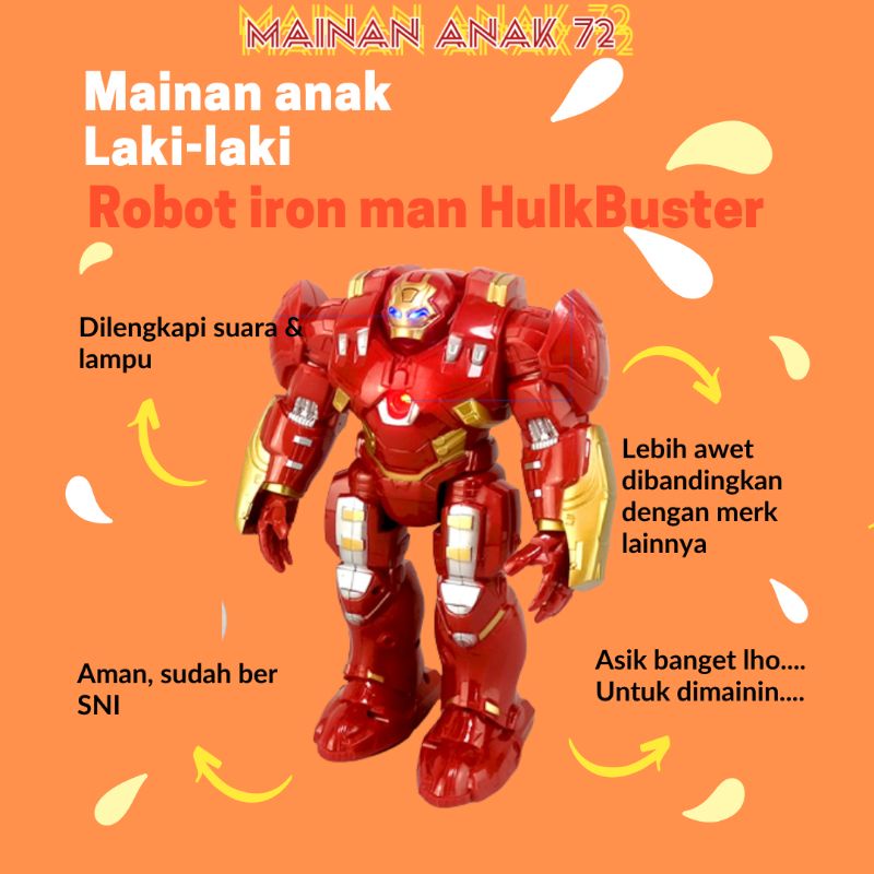 Jual Mainan anak robot iron man HulkBuster anak | Robot iron man ...