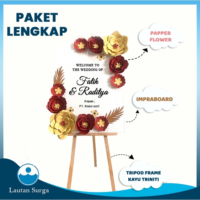 Jual Standing Flowerboard Papan Bunga Kertas 60x80 cm Plus Standing ...