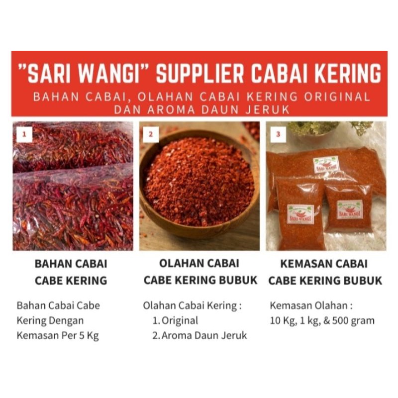 Jual cabai cabe kering bubuk tumbuk original dan daun jeruk | Shopee ...