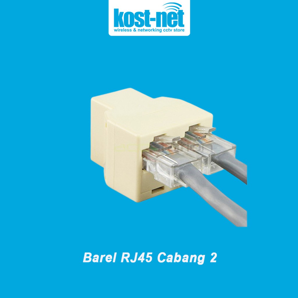 Jual Barel RJ 45 DOUBLE CABANG 2 Barel double barrel UTP RJ45 LAN 2 ...