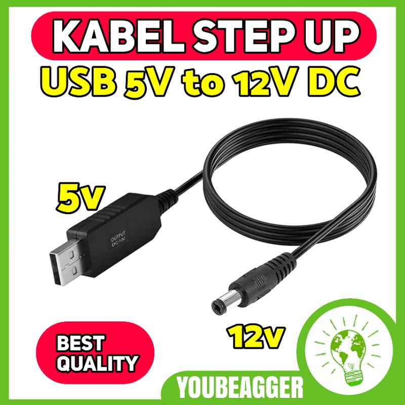 Jual Kabel step up USB 5V DC to 12V power supply charger converter ...