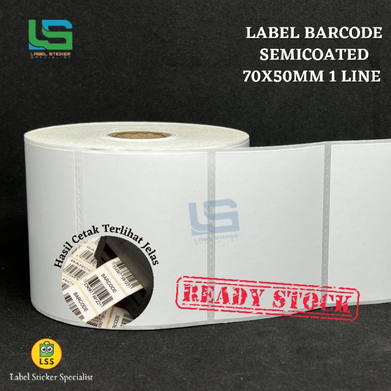Jual Label Barcode Semicoated 70X50 MM Stiker Label 7X5 CM | Shopee ...
