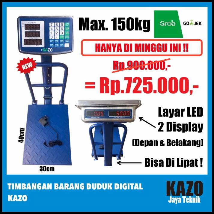 Jual Timbangan Barang Digital 150Kg / Timbangan Duduk / Lantai - Kazo | Shopee Indonesia