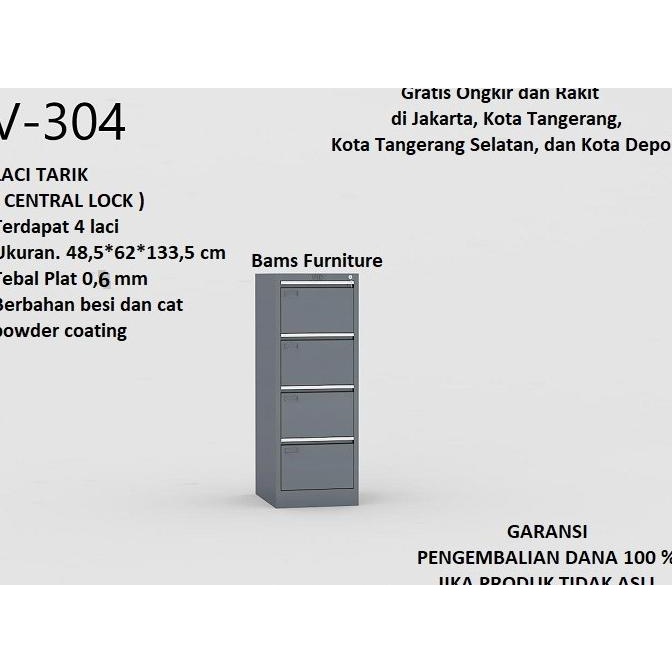 Jual lemari arsip lemari besi file filling cabinet merek VIP ori 4 laci | Shopee Indonesia