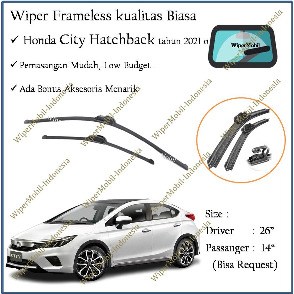 Jual Wiper Frameless Kaca Mobil Honda City Hatchback 2021 2022 2023 2024 | Shopee Indonesia