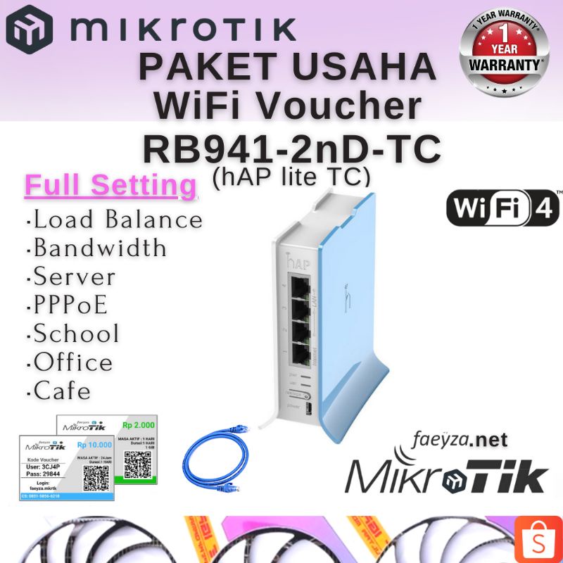 Jual Router MikroTik RB941 2nD TC Baru FUll Setting Hotspot Voucher Rt ...