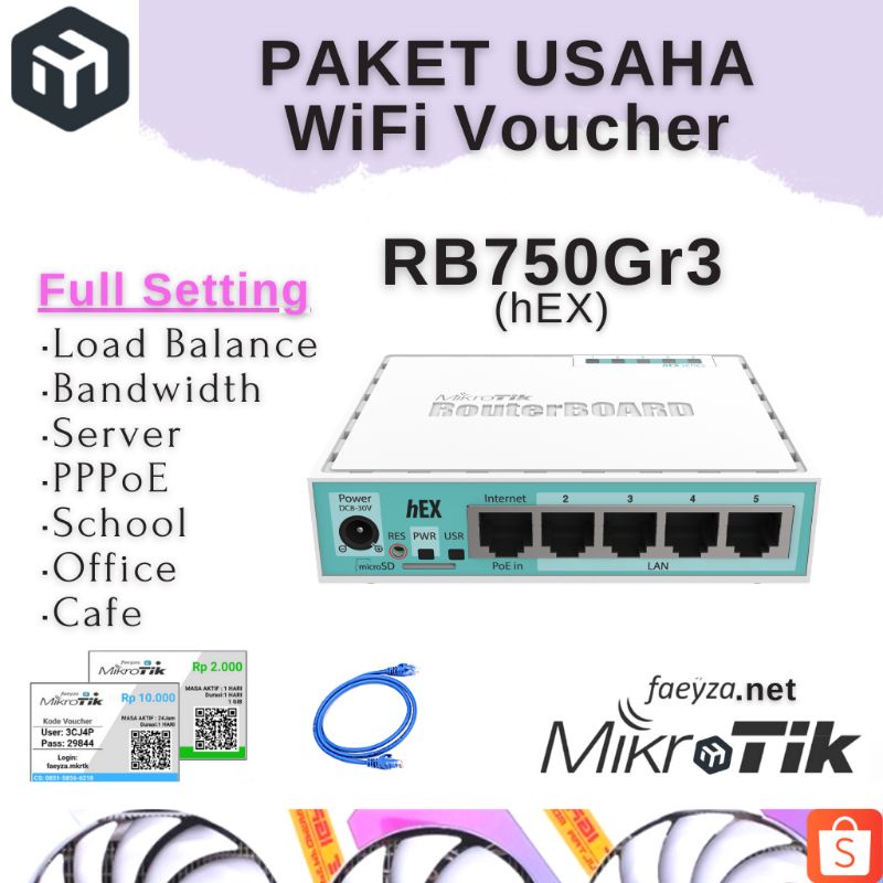 Jual Mikrotik Rb 750gr3 Full Setting Voucher Hotspot Pppoe Server Rt Rw