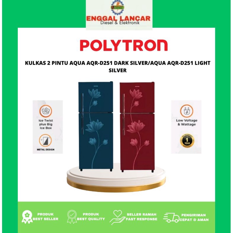 Jual KULKAS 2 PINTU POLYTRON PRB-219R RED/PRB-219B BLUE 210 LITER ...