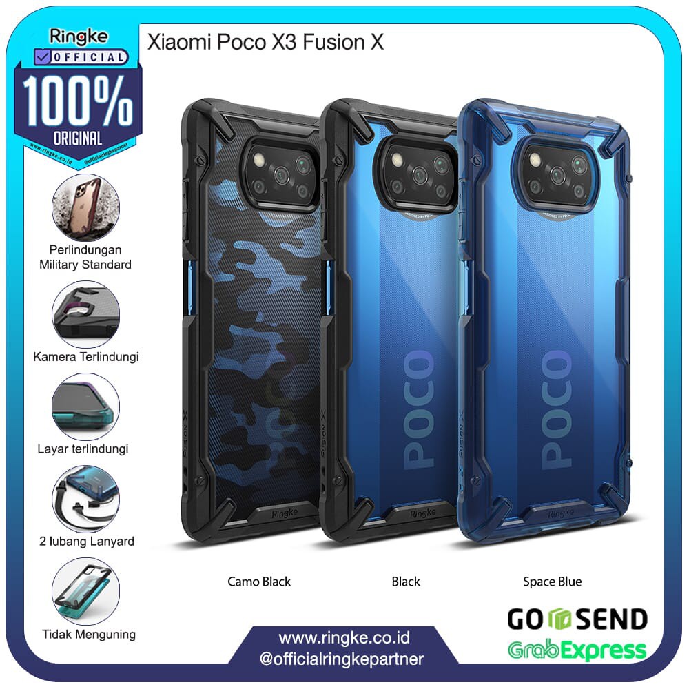 Jual Ringke Xiaomi Poco X3 X3 Pro Fusion X Softcase Anti Crack Military Hybrid Armor Anti Slip ...