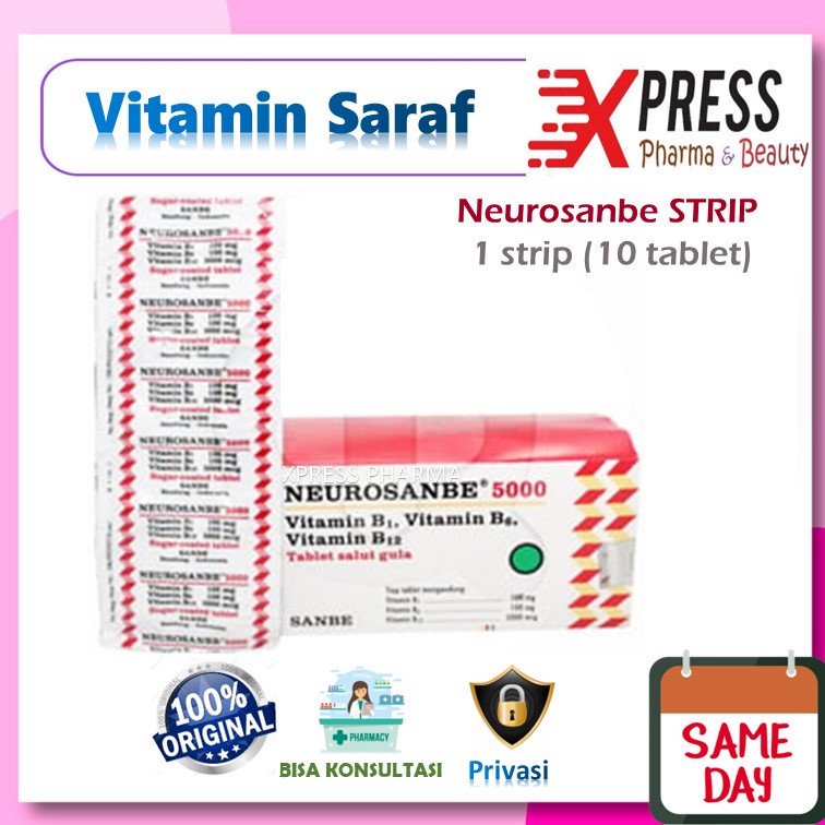 Jual ⚡XPRESS⚡ Neurosanbe 5000 STRIP isi 10 Tablet Obat Vitamin Komplek ...