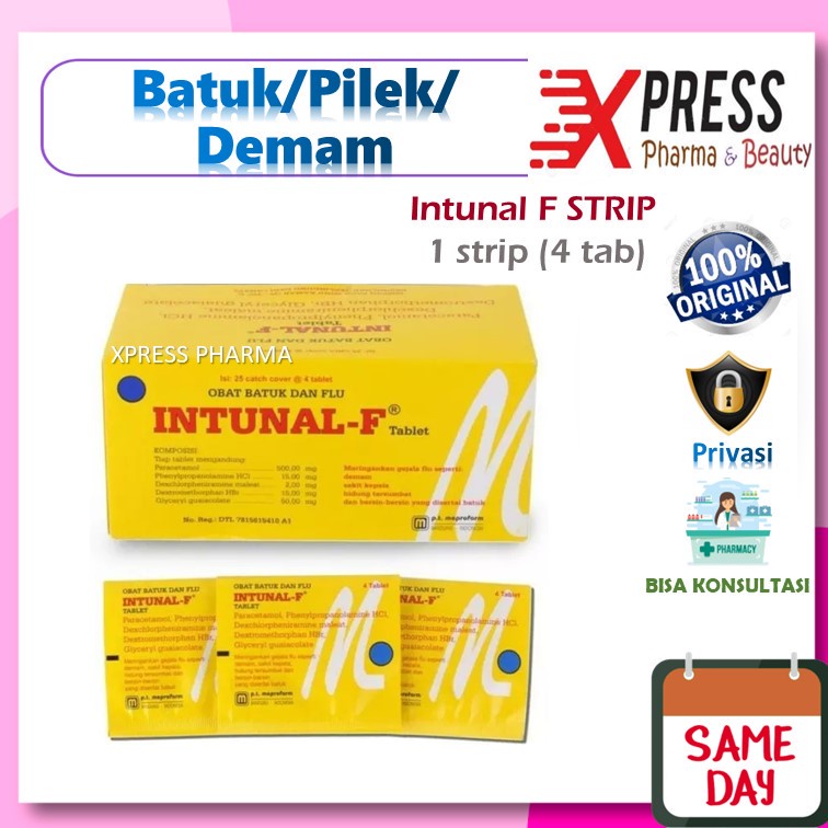 Jual -f⚡XPRESS⚡ Intunal - F STRIP isi 4 Tablet Obat Batuk Pilek Demam ...