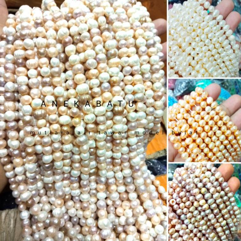 Jual 4.4 Product HOT MUTIARA AIR TAWAR MODEL BULAT READY UK 8m.10m.12m ...
