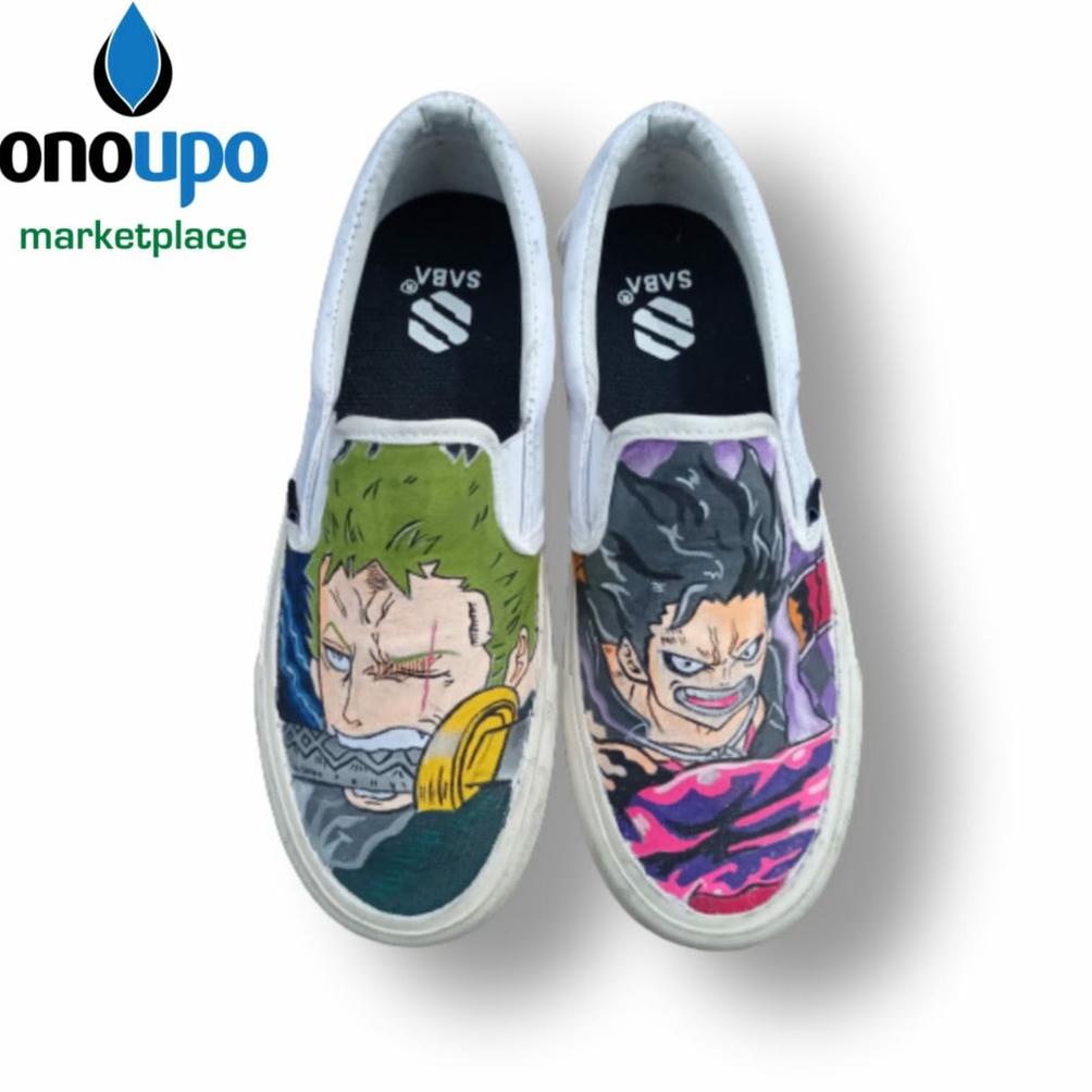 Jual Sepatu Slip On Custom Lukis Luffy X Zoro Limited Edition OnoUpo ...