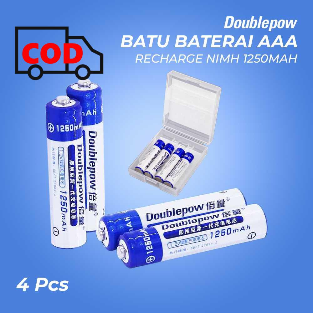 Jual Batu Batre AAA 4PCS Baterai Rechargeable Cas NiMH 1250mAh Bisa Isi ...