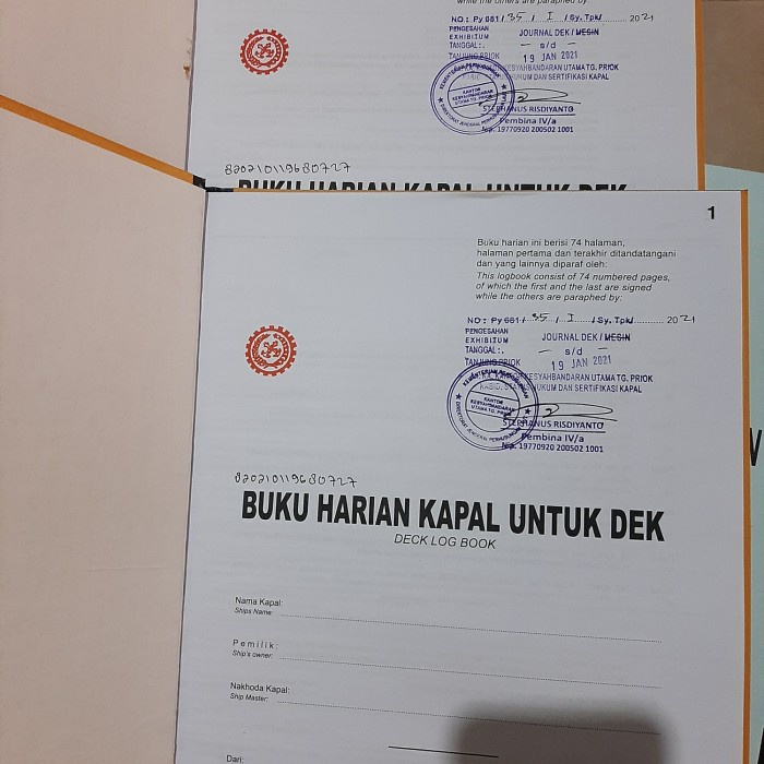 Jual Buku jurnal dek dan mesin / log book deck and engine | Shopee ...