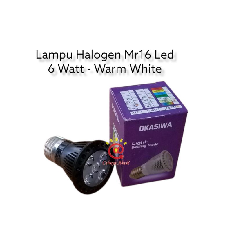 Jual Lampu Halogen Led Mr16 6w 6 Watt Kuning Warm White Fitting Ulir ...