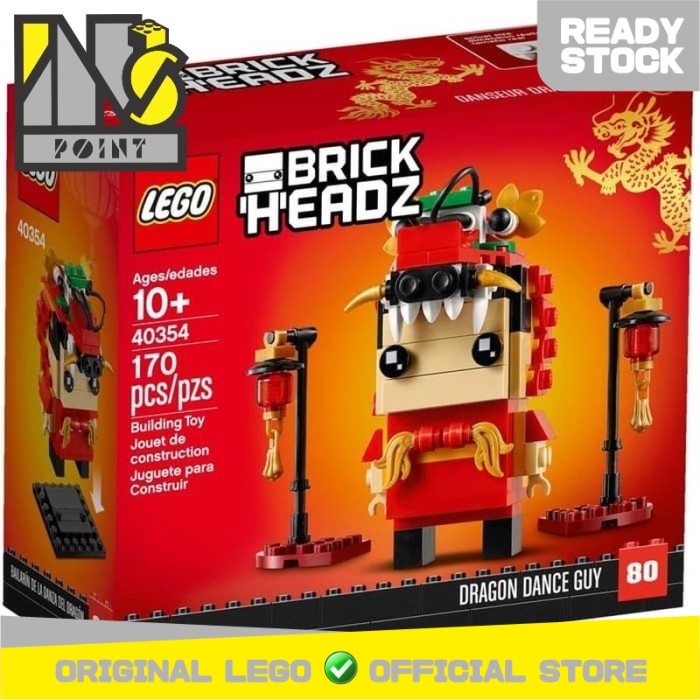 Jual LEGO 40354 - Brickheadz - Dragon Dance Guy | Shopee Indonesia