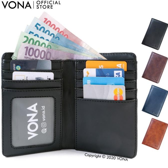 Jual VONA Dompet Pria Wanita 3/4 Kulit PU Sintetis Dompet Kartu Asli ...