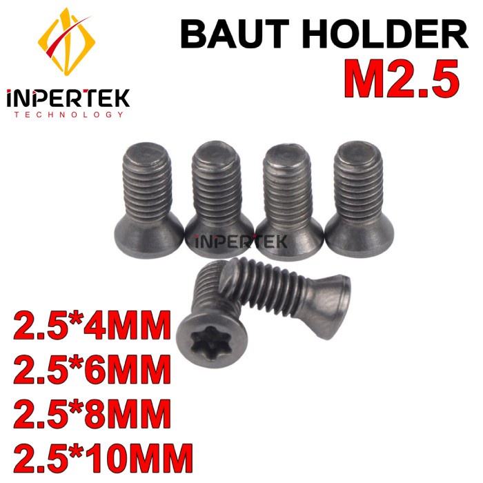 Jual Baut Holder M2.5X8 Screw Bintang 2.5 X 8 mm Insert Holder Bubut ...