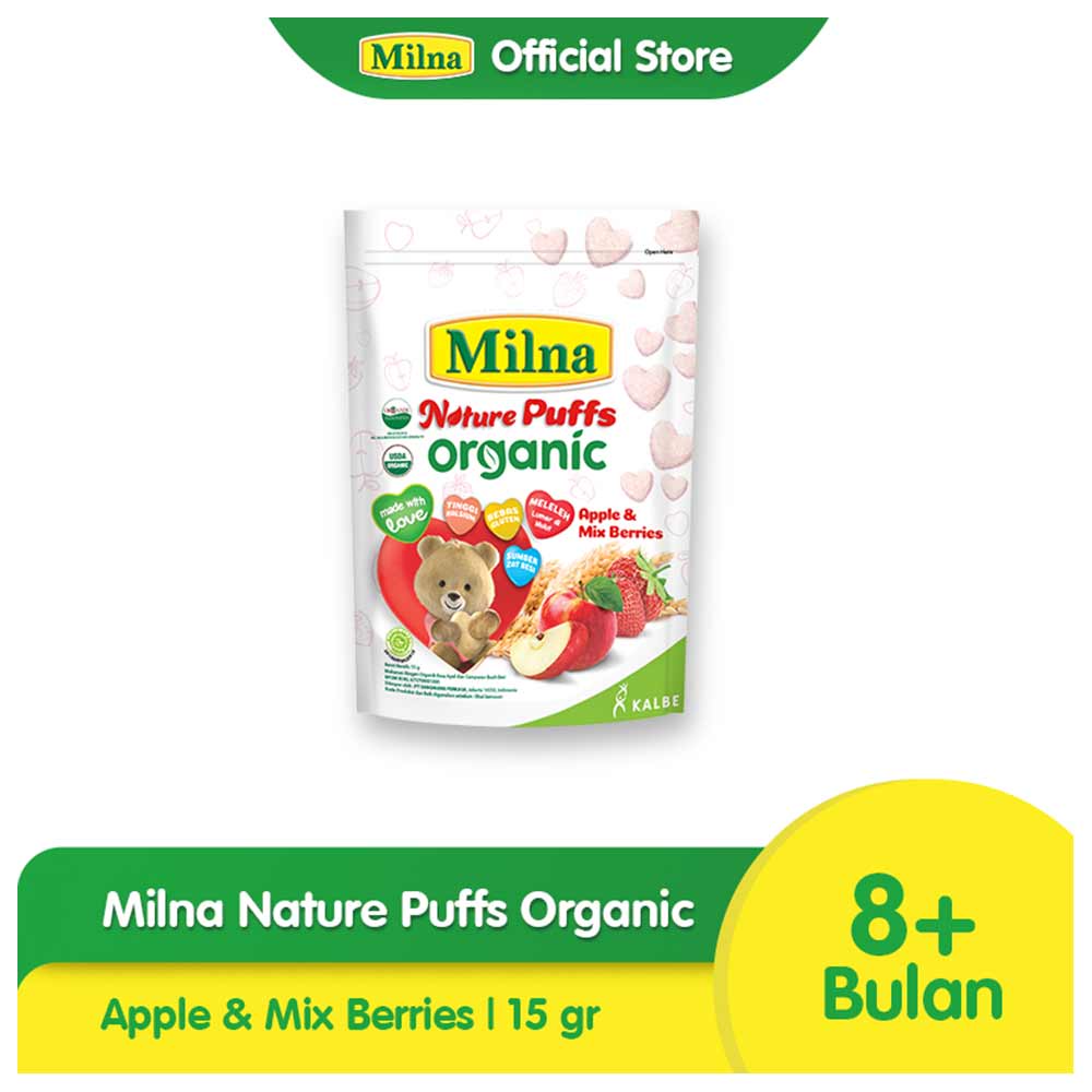 Jual Milna Nature Puffs Organic Apple & Mix Berries 15G | Shopee Indonesia