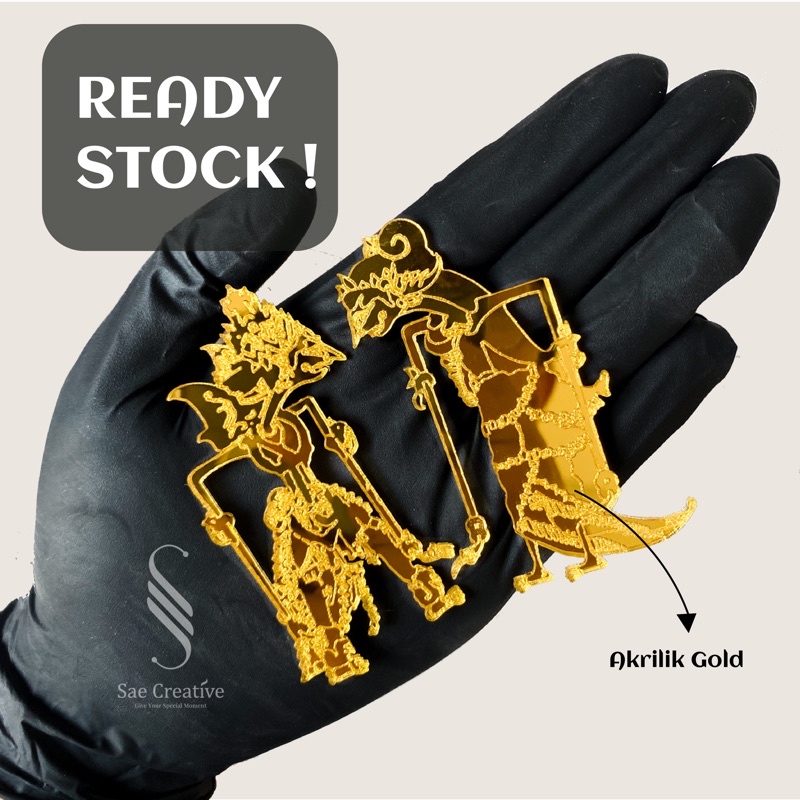 Jual Ukiran Wayang Rama & Shinta MOTIF Akrilik mirror gold / silver/ rosegold | hiasan mahar ...