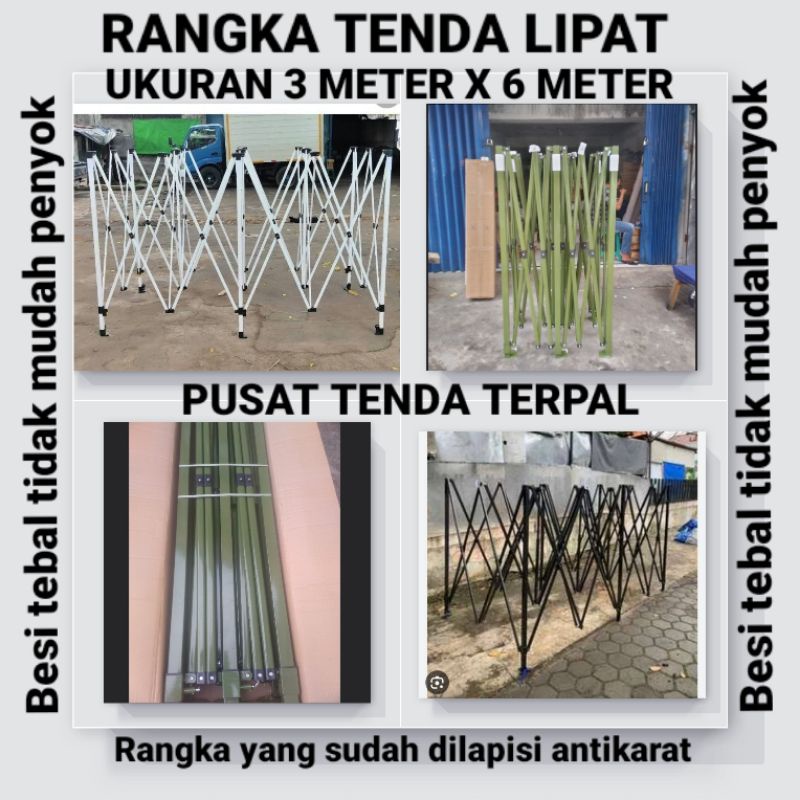 Jual Rangka tenda lipat ukuran 3x6 premium besi di lapisi chat tahan ...