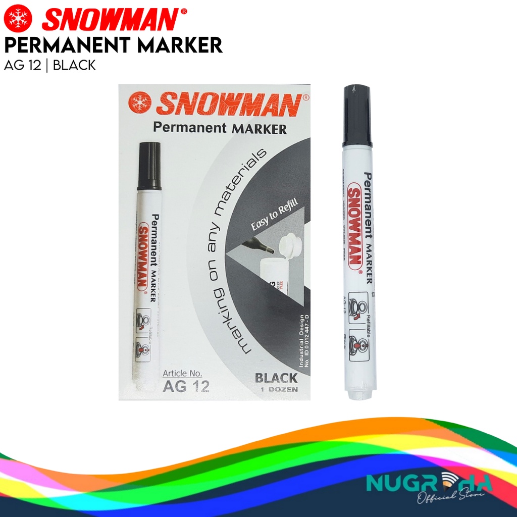 Jual Spidol Permanen / Permanen Marker Snowman AG-12 | Shopee Indonesia