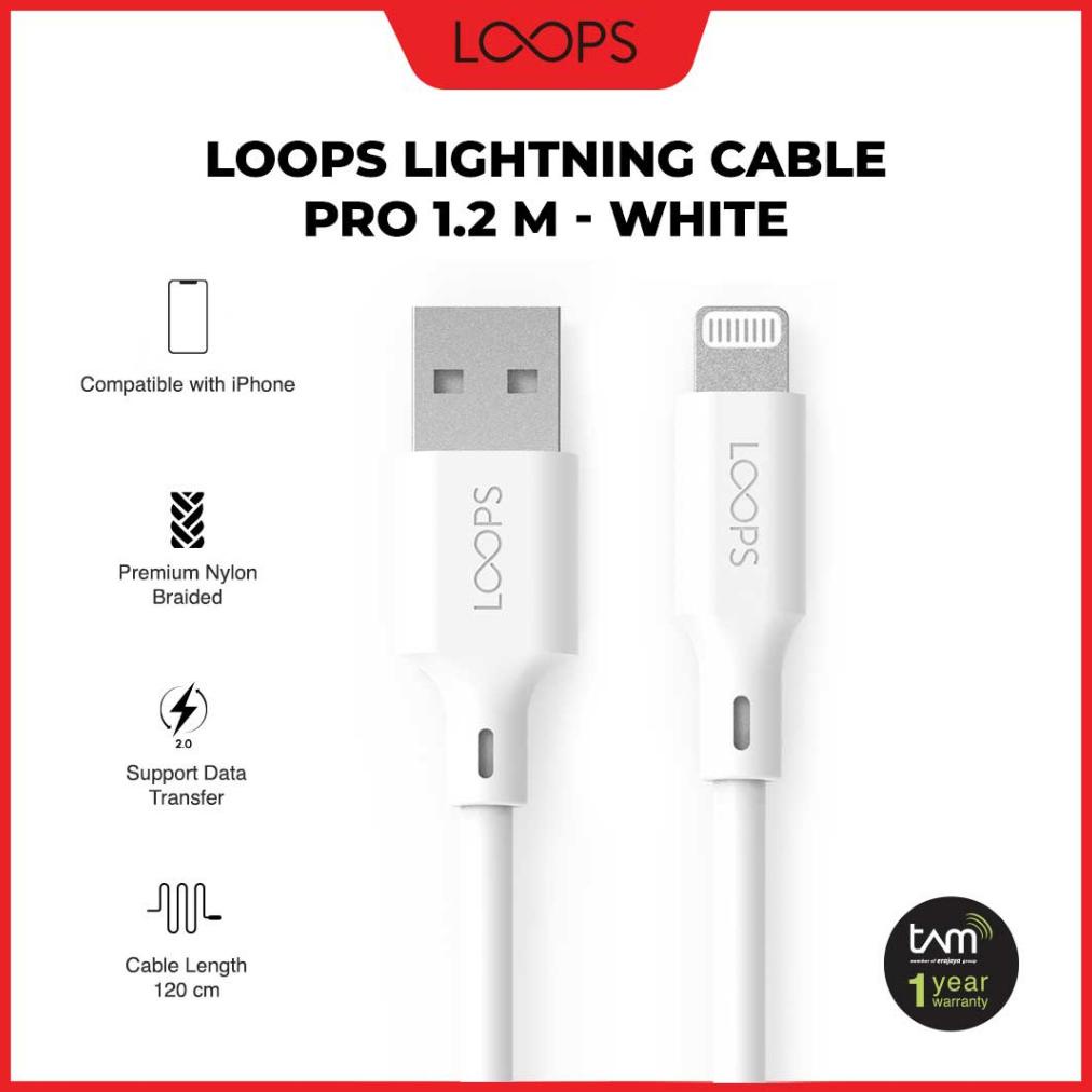 Jual Loops Lightning Cable Pro 1.2 M - White | Shopee Indonesia