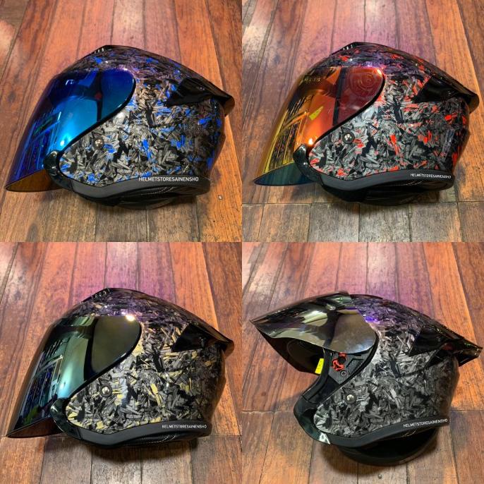 Jual Helm Gift Sargon Carbon Half Face Helm Motor Ganteng SNI Dewasa ...