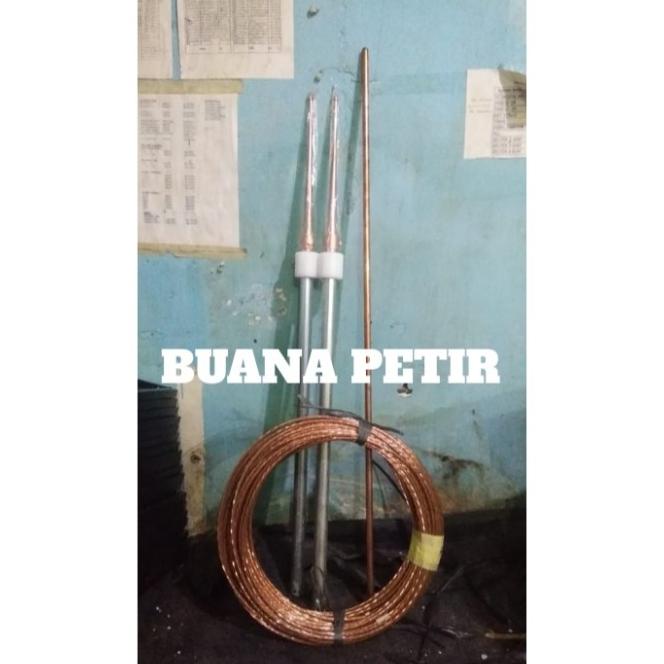 Jual Penangkal Petir 2 Tombak 1 Grounding Rod 25 Meter Kabel | Shopee ...