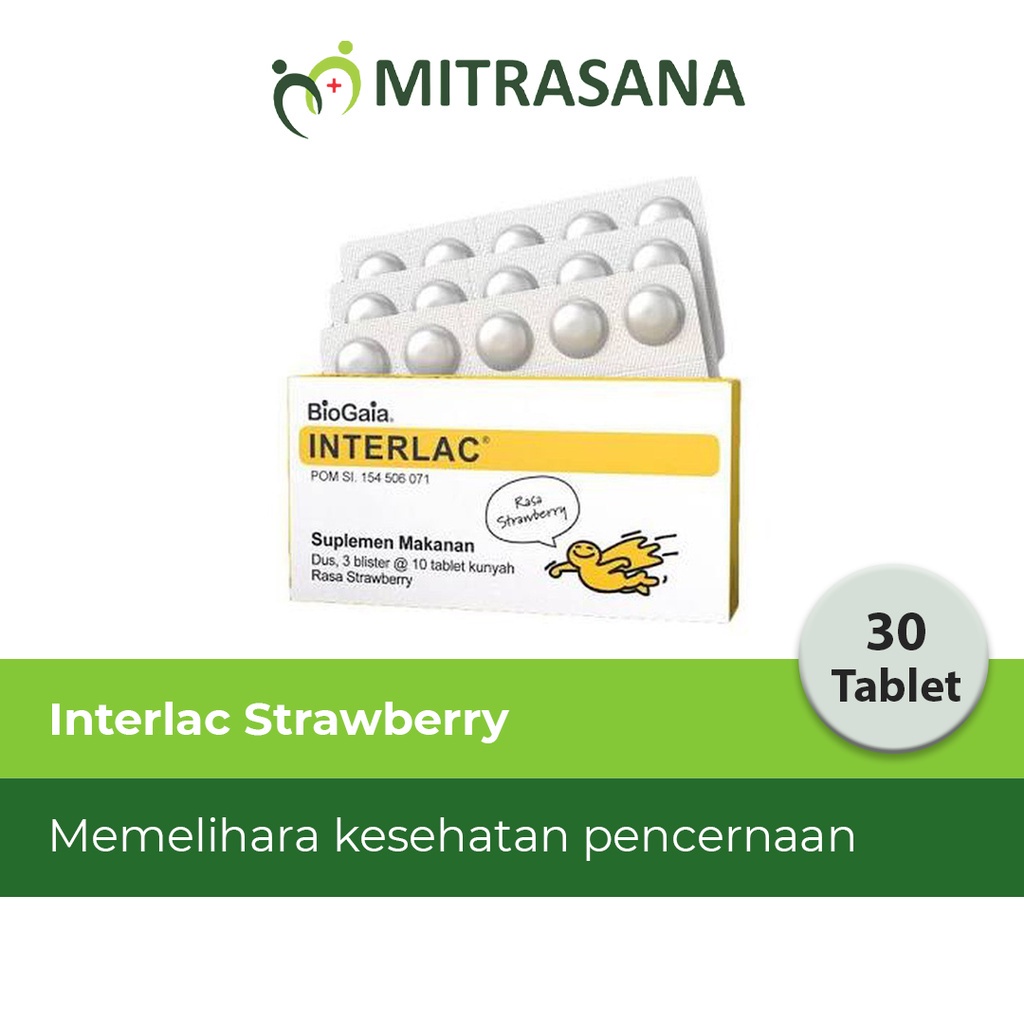 Jual Interlac Tab Kunyah Strawberry 10 Tablet - Membantu Memelihara ...