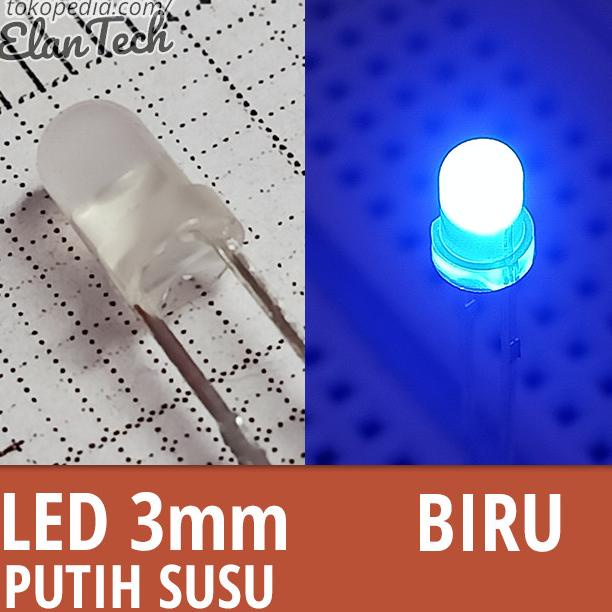 Jual LED 3mm Putih Susu nyala Biru - Lampu 3 mm Blue Butek Elan73c Ayo ...