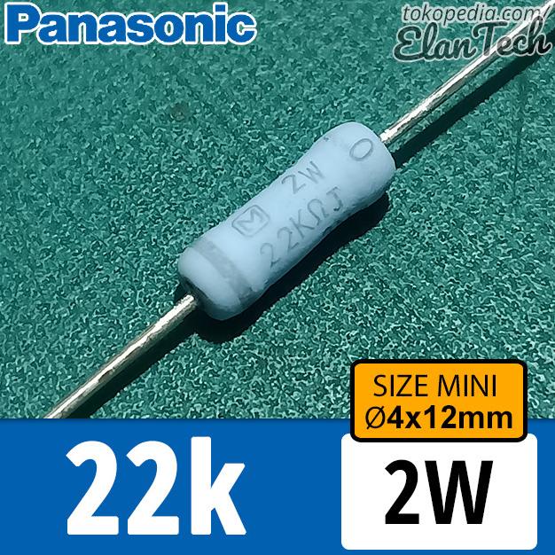 Jual Resistor 22k 2W Panasonic miniaturized size 1W 22 Kilo Ohm Elan73c ...