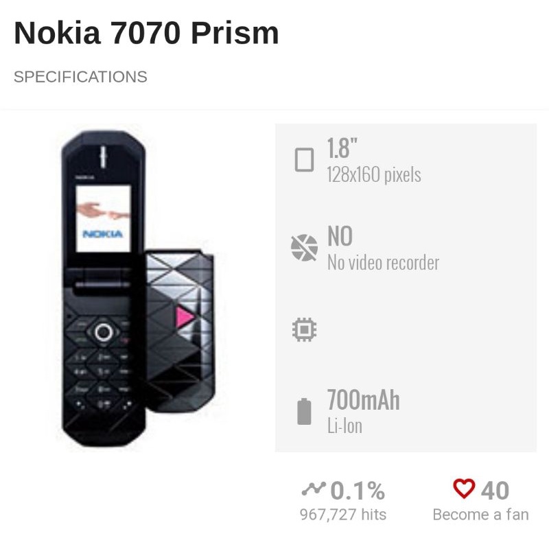 Jual NOKIA 7070 PRISM HP JADUL DAN UNIK COCOK UNTUK FASION 100% ...