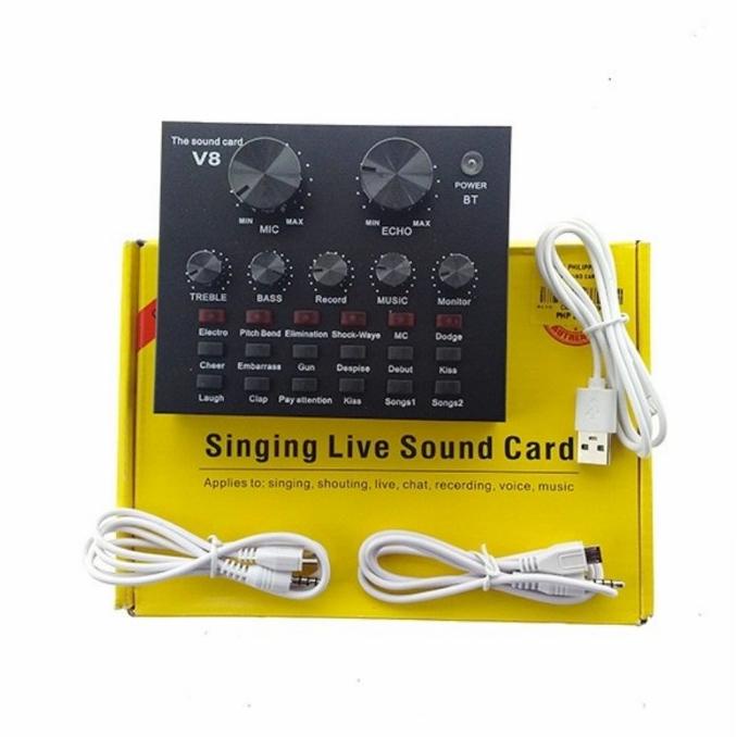 Jual Soundcard V8 Mixer Audio USB External Sound Card V8 Bluetooth ...