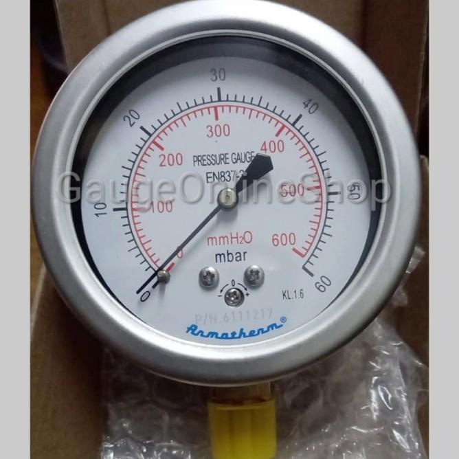 Jual Low Pressure Gauge Model Raket 2 1/2" X 60 Mbar Ss Brass Armatherm | Shopee Indonesia
