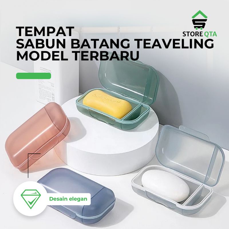 Jual rak wadah kotak tempat sabun batang travel portable soap box ...