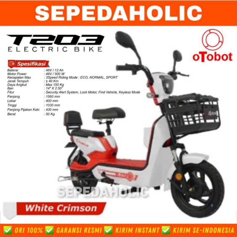 Jual Sepeda Listrik OTOBOT T203 T 203 Electric E Bike 500 Watt | Shopee Indonesia