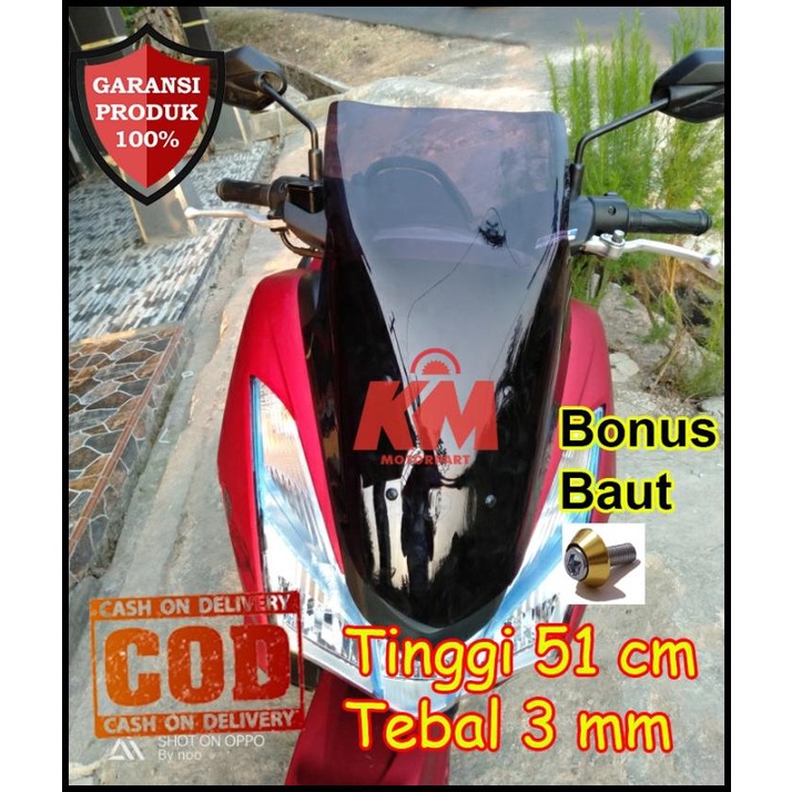 Jual Visor Windshield Lexi Variasi Panjang 51 cm Tebal 3 mm Hitam ...