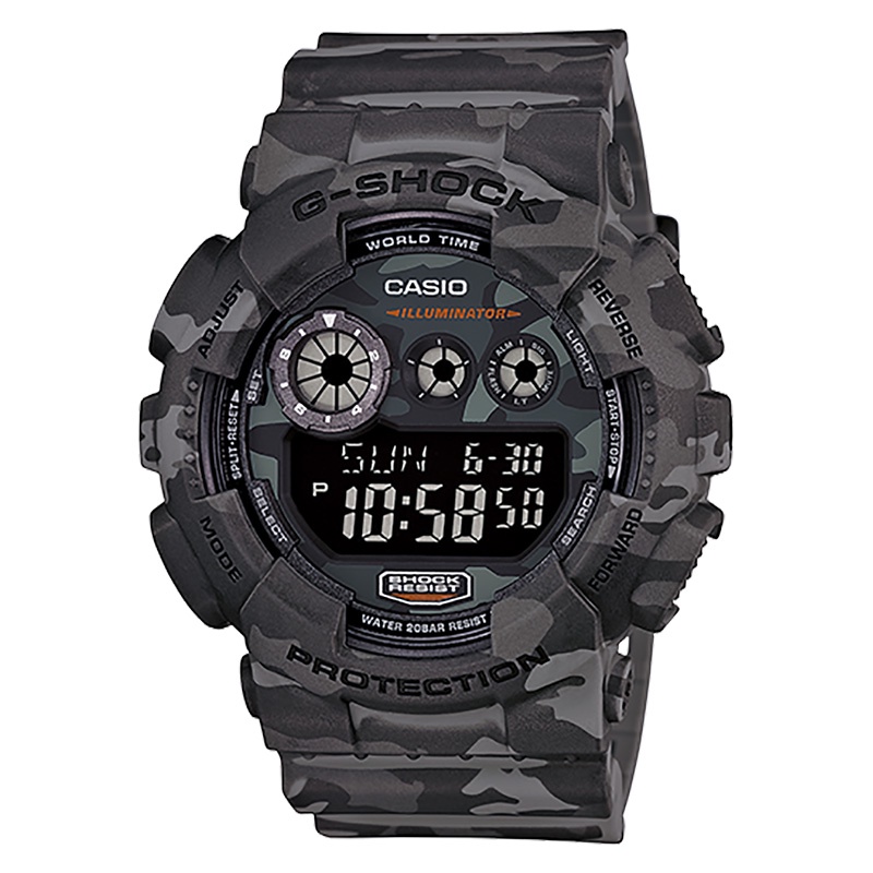 Jual Jam Tangan Pria Casio G-Shock Camouflage GD-120CM-8DR Digital Dial Grey Camouflage Resin ...