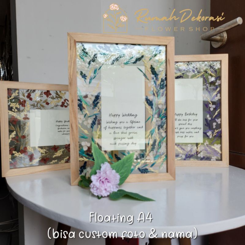 Jual Floating A4 Flower Rustic Frame Kaca Premium | Shopee Indonesia